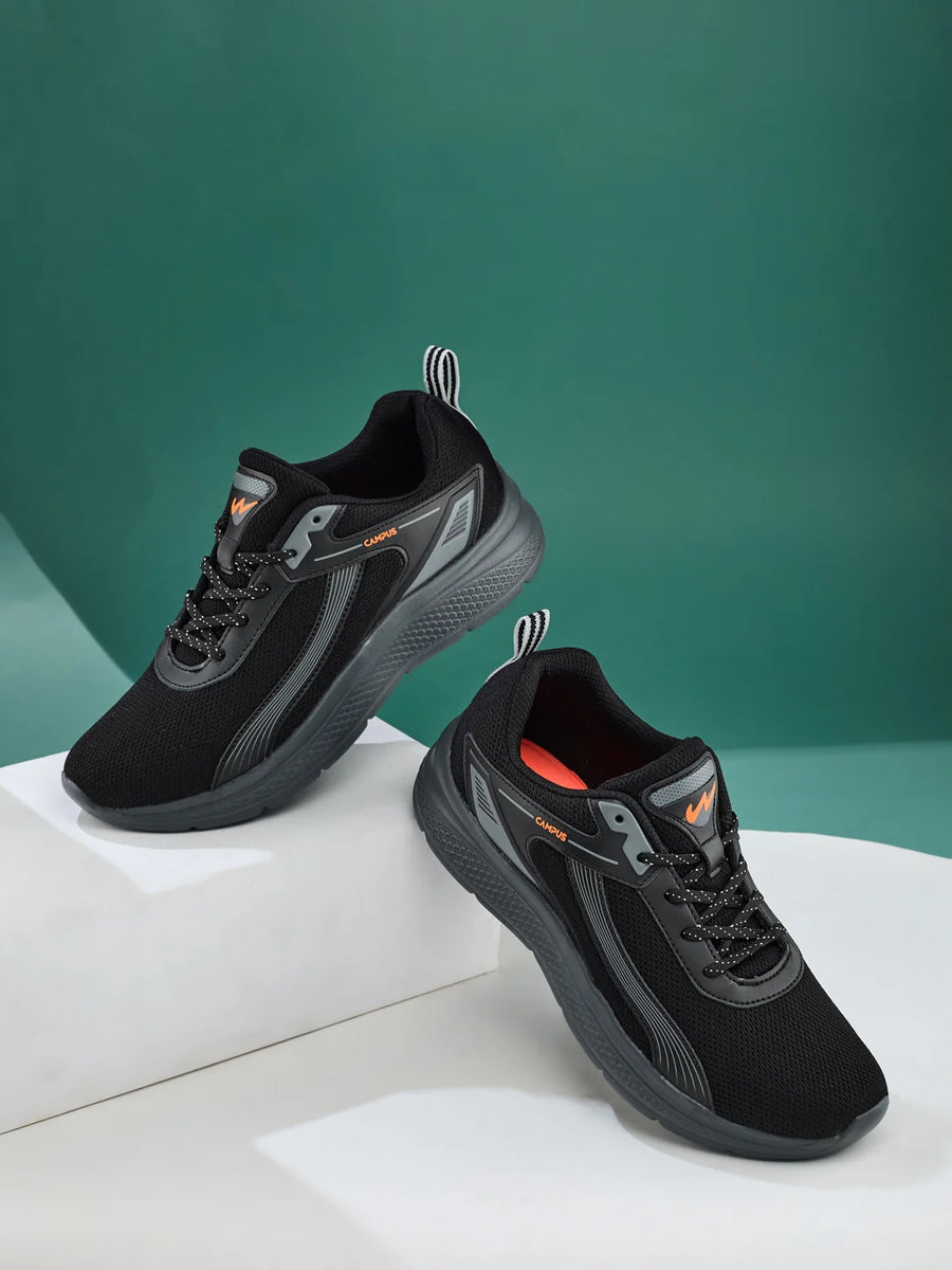 PORT Black Men's Running Shoes – Campus Shoes