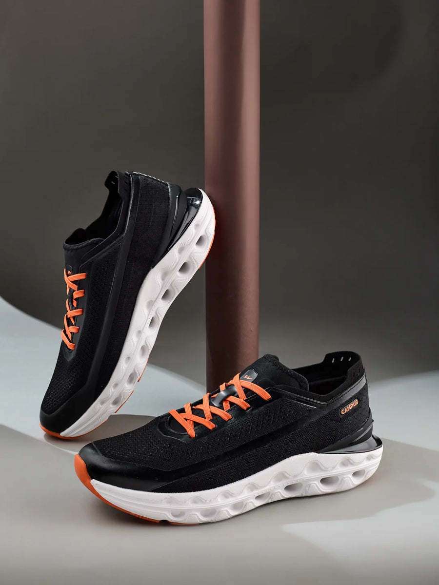 COIL PRO Black Men's Running Shoes – Campus Shoes