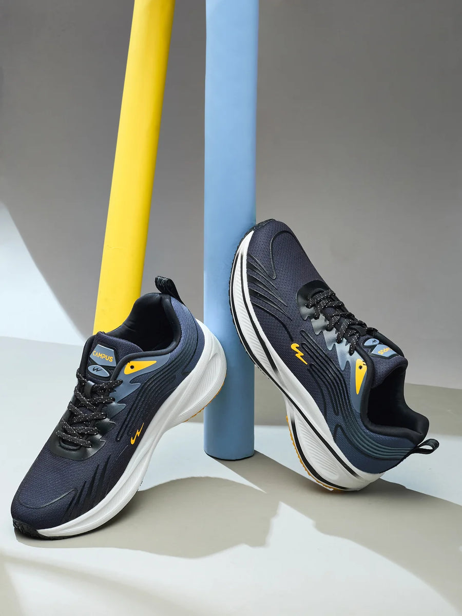 COLLAB Black Men's Running Shoes – Campus Shoes