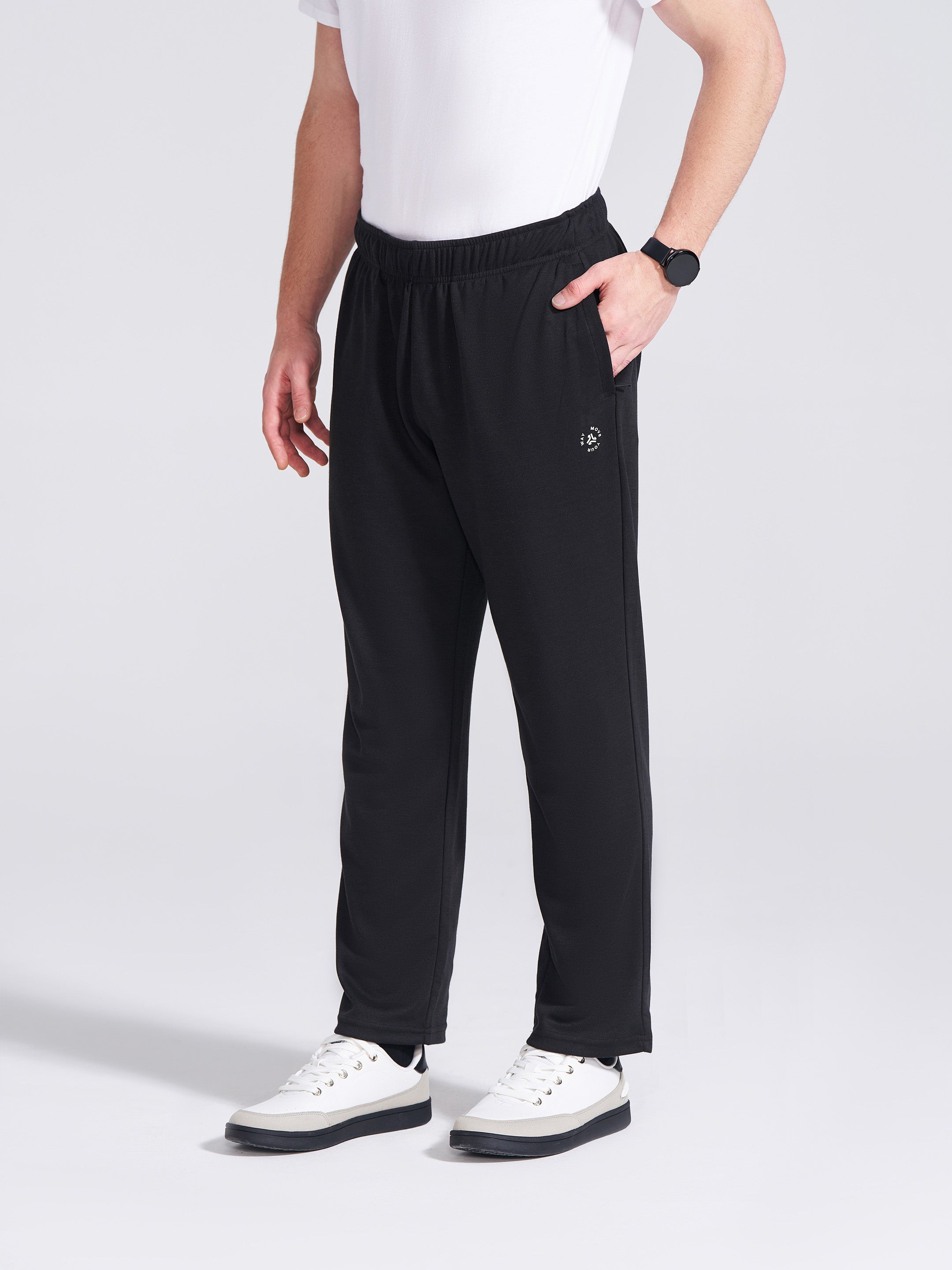 Men's Black Regular Fit Track Pants – Campus Shoes