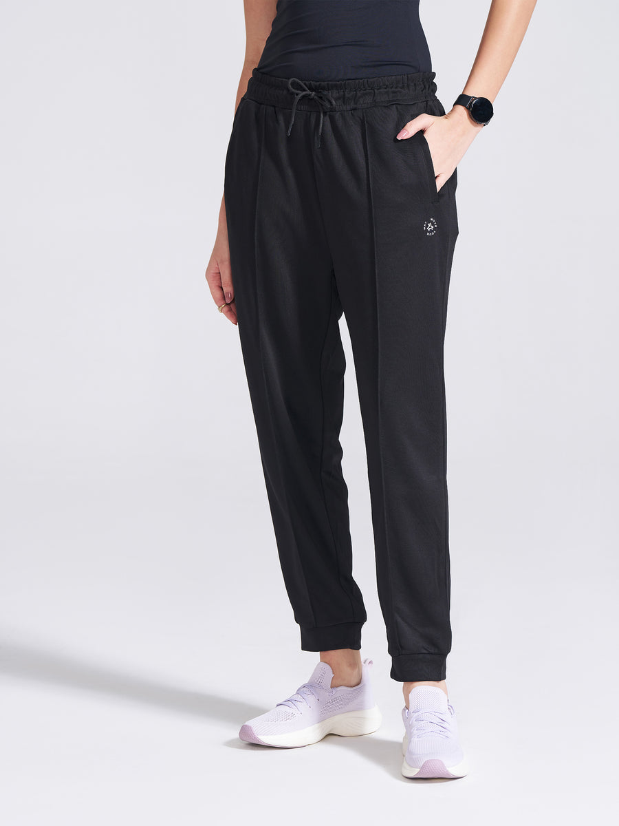 Women's Black Regular Fit Track Pants – Campus Shoes