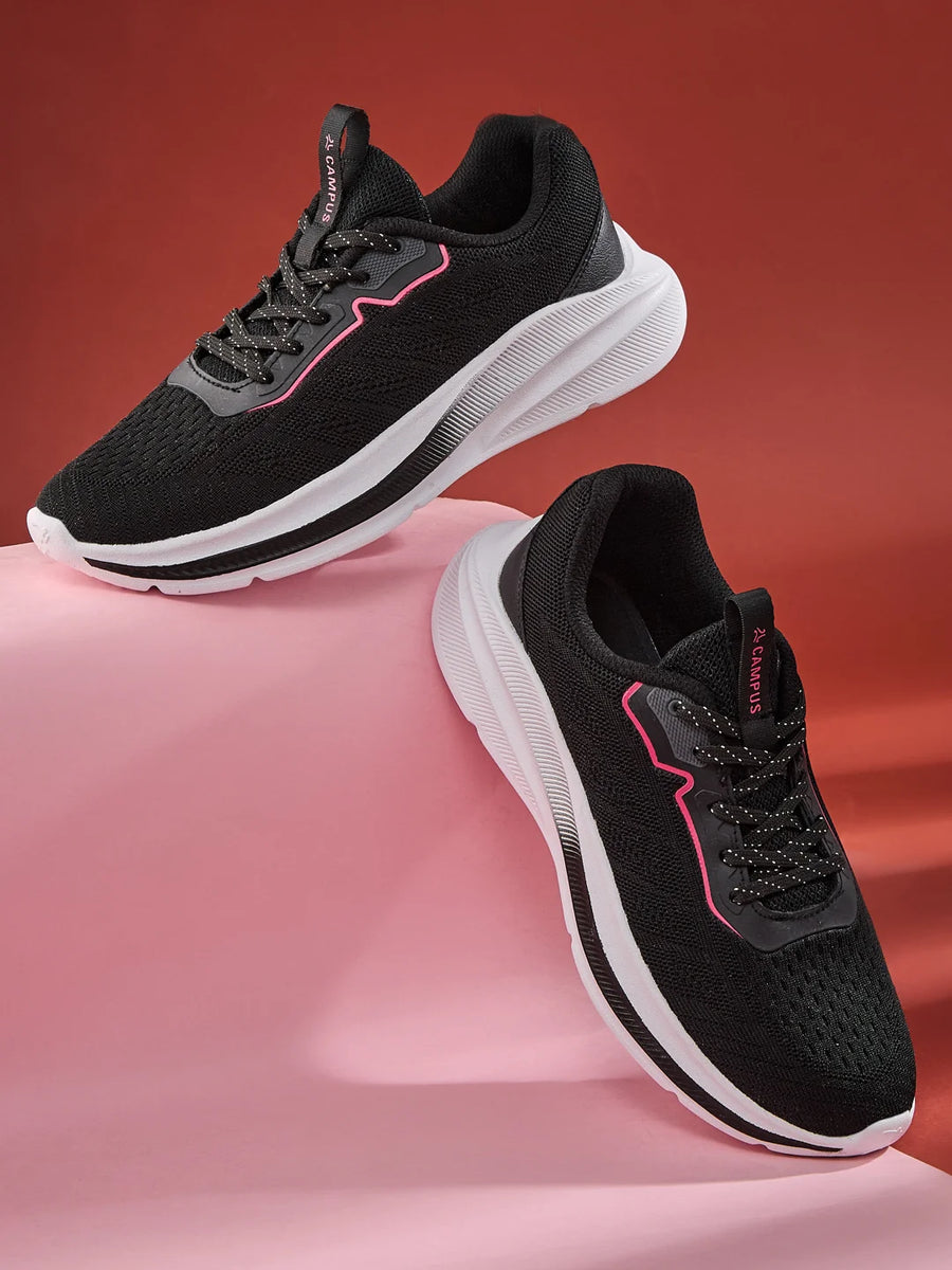 SPREE Black Women's Running Shoes – Campus Shoes
