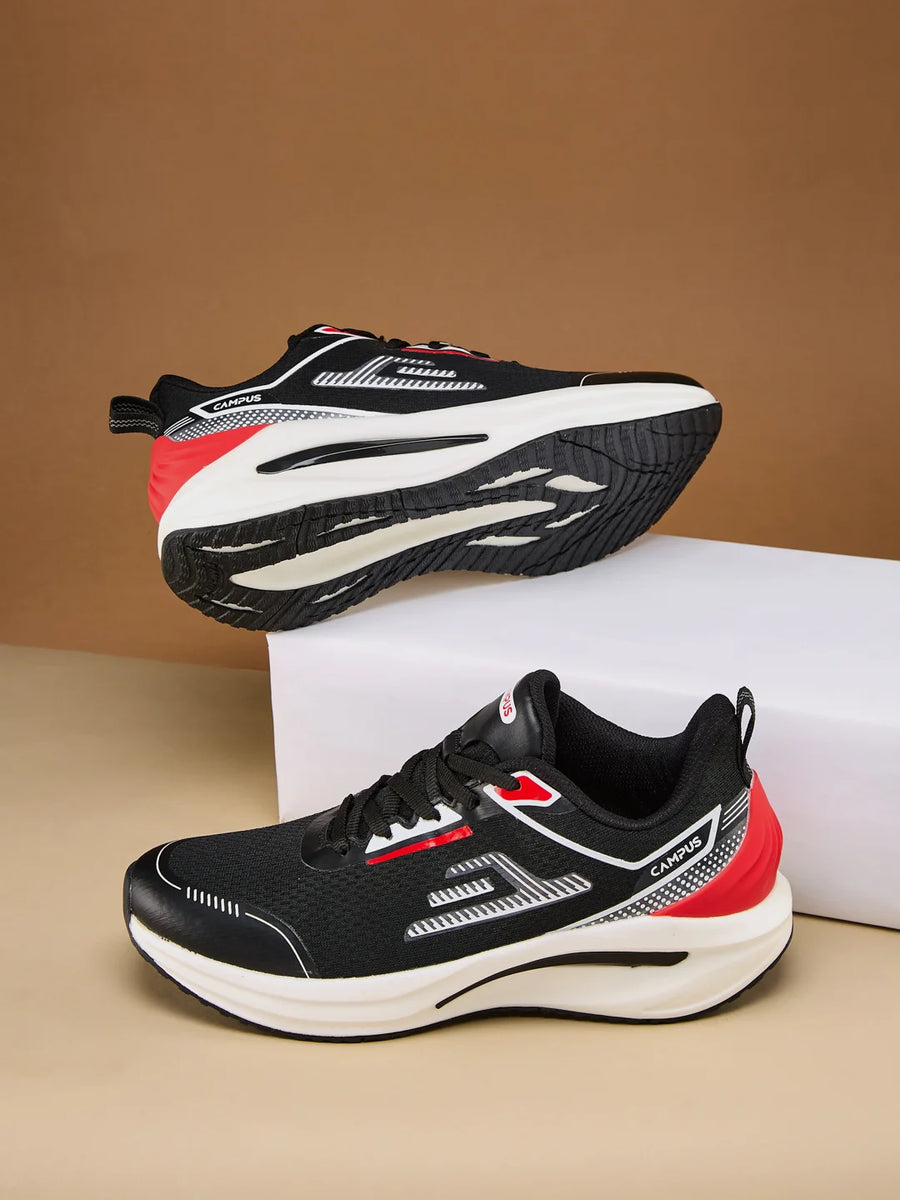STRUT Black Men's Running Shoes – Campus Shoes